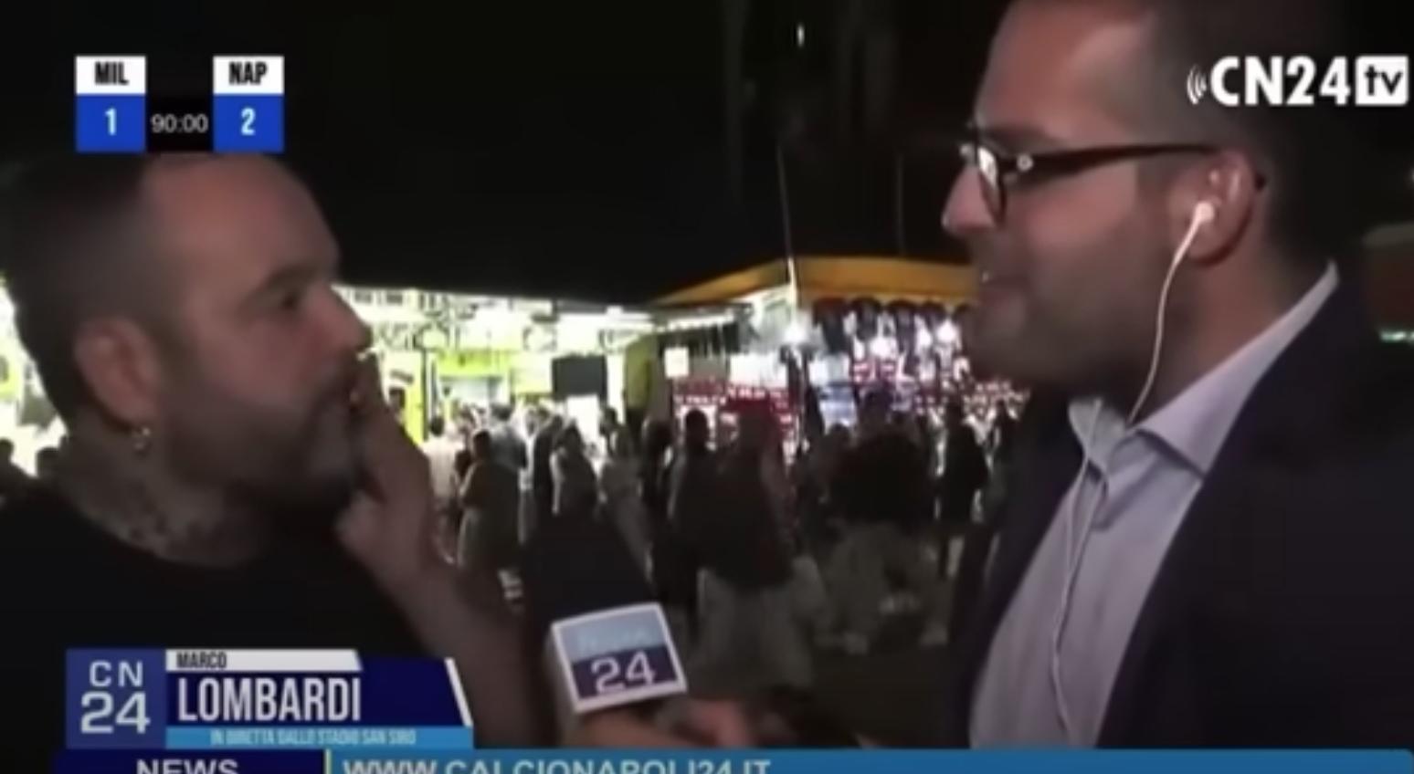 Tifoso romano del Milan dà del "terrone di m**da" a giornalista ...